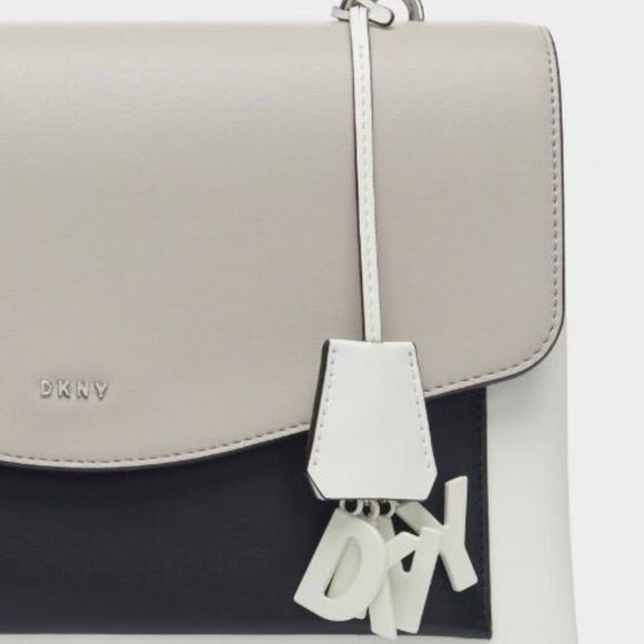Dkny | Bags | Dkny Lex White Black Gray Curved Handle Shoulder Bag ...